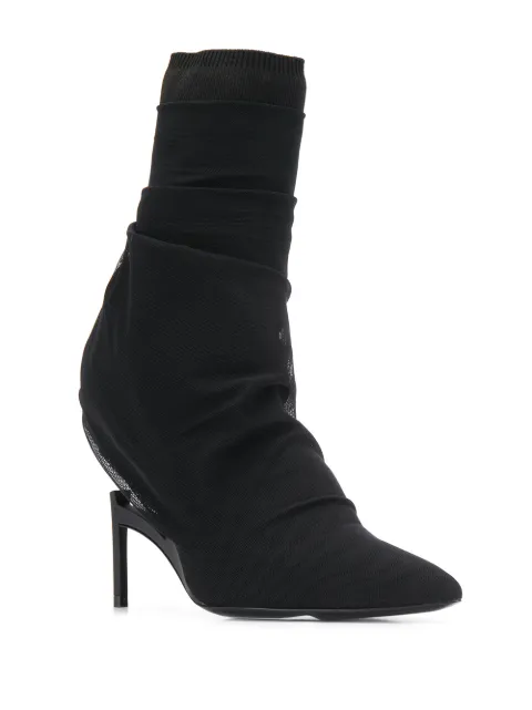 Shop black UNRAVEL PROJECT tulle layered ankle boots with Express ...