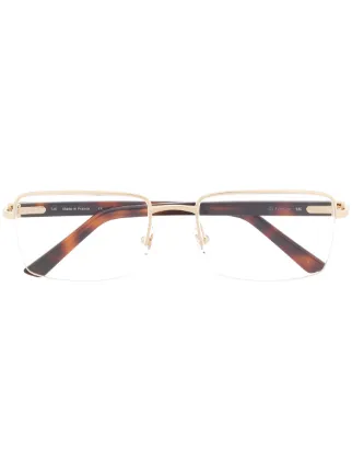 Cartier Eyewear Square Frame Glasses | Brown | FARFETCH AO