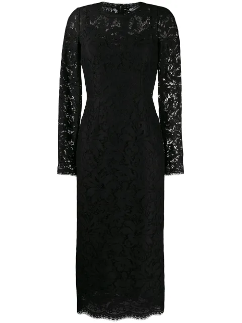 Dolce & Gabbana floral lace midi dress - FARFETCH