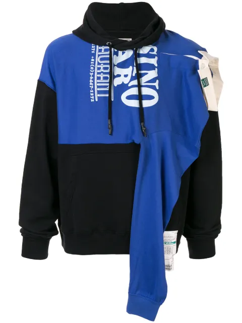 Maison Mihara Yasuhiro blue asymmetric style hoodie for men | A03HD581 ...