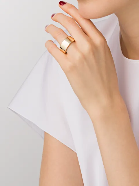 Shop Le Gramme 18kt yellow polished gold Ribbon Le 19 Grammes ring with ...