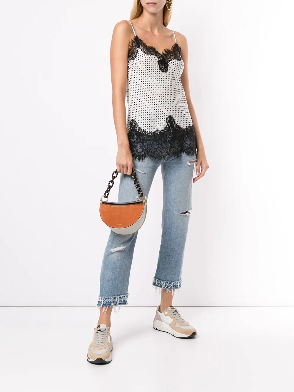 Gold Hawk Lace Detail Top | Black | FARFETCH AU