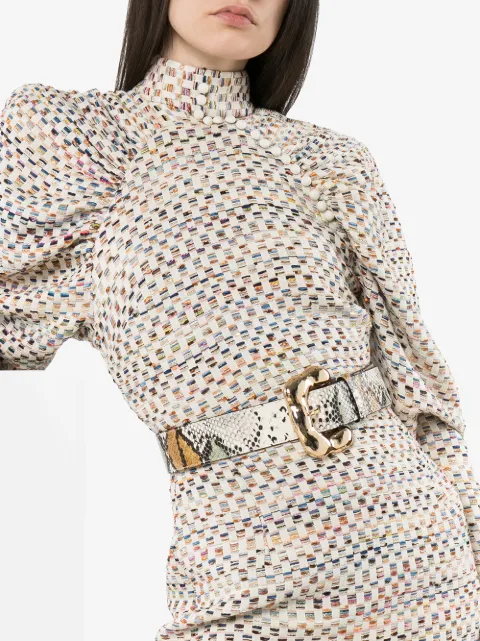 Rejina Pyo Boule snake-print Leather Belt - Farfetch