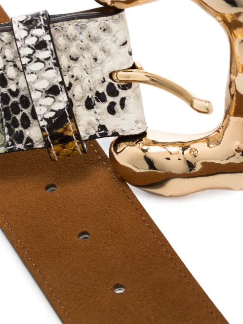 Rejina Pyo Boule snake-print Leather Belt - Farfetch