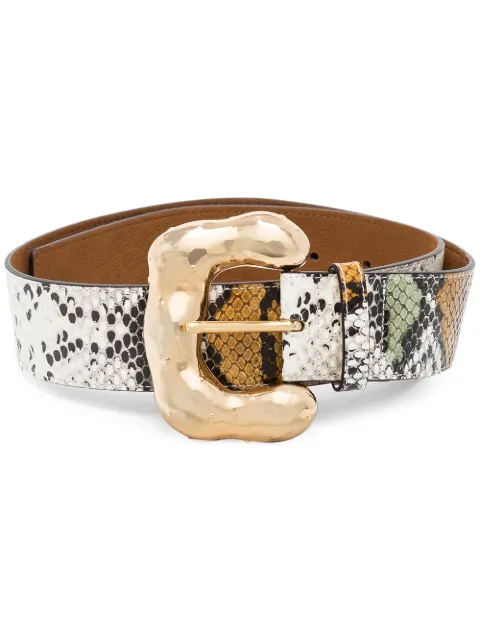 Rejina Pyo Boule snake-print Leather Belt - Farfetch