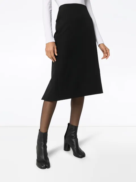 SAMUEL GUÌ YANG High Waist Twill Pencil Skirt - Farfetch