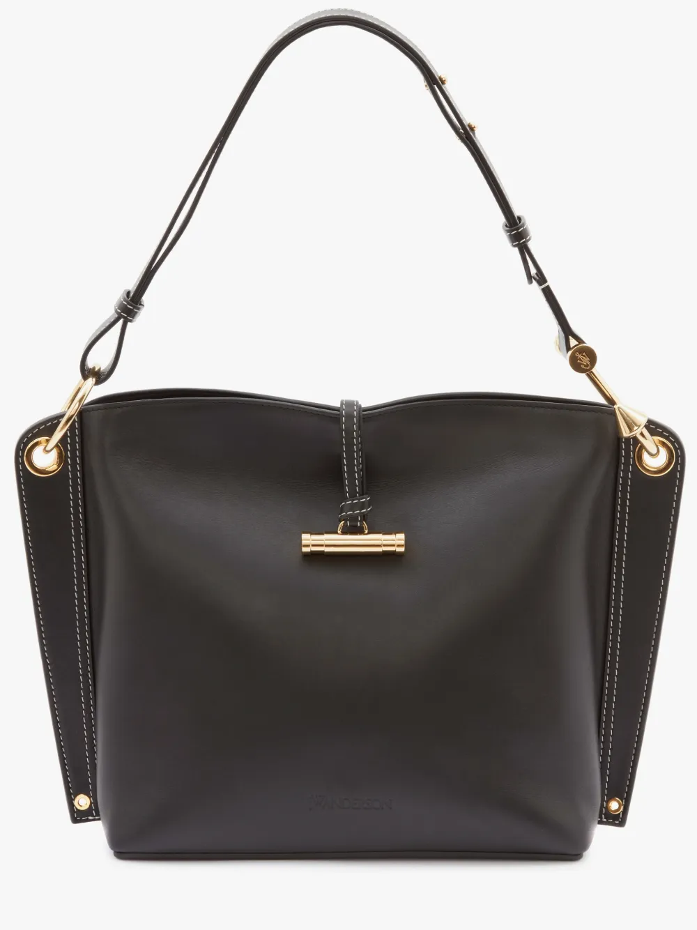 Jw Anderson Small Hoist Smooth Leather Shoulder Bag In Black | ModeSens