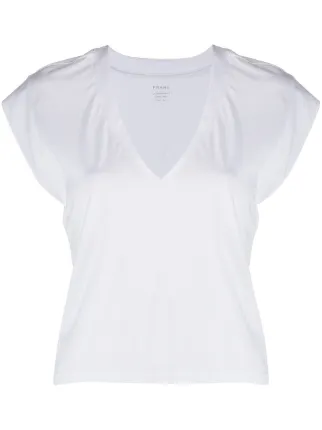 FRAME v-neck T-shirt | White | FARFETCH