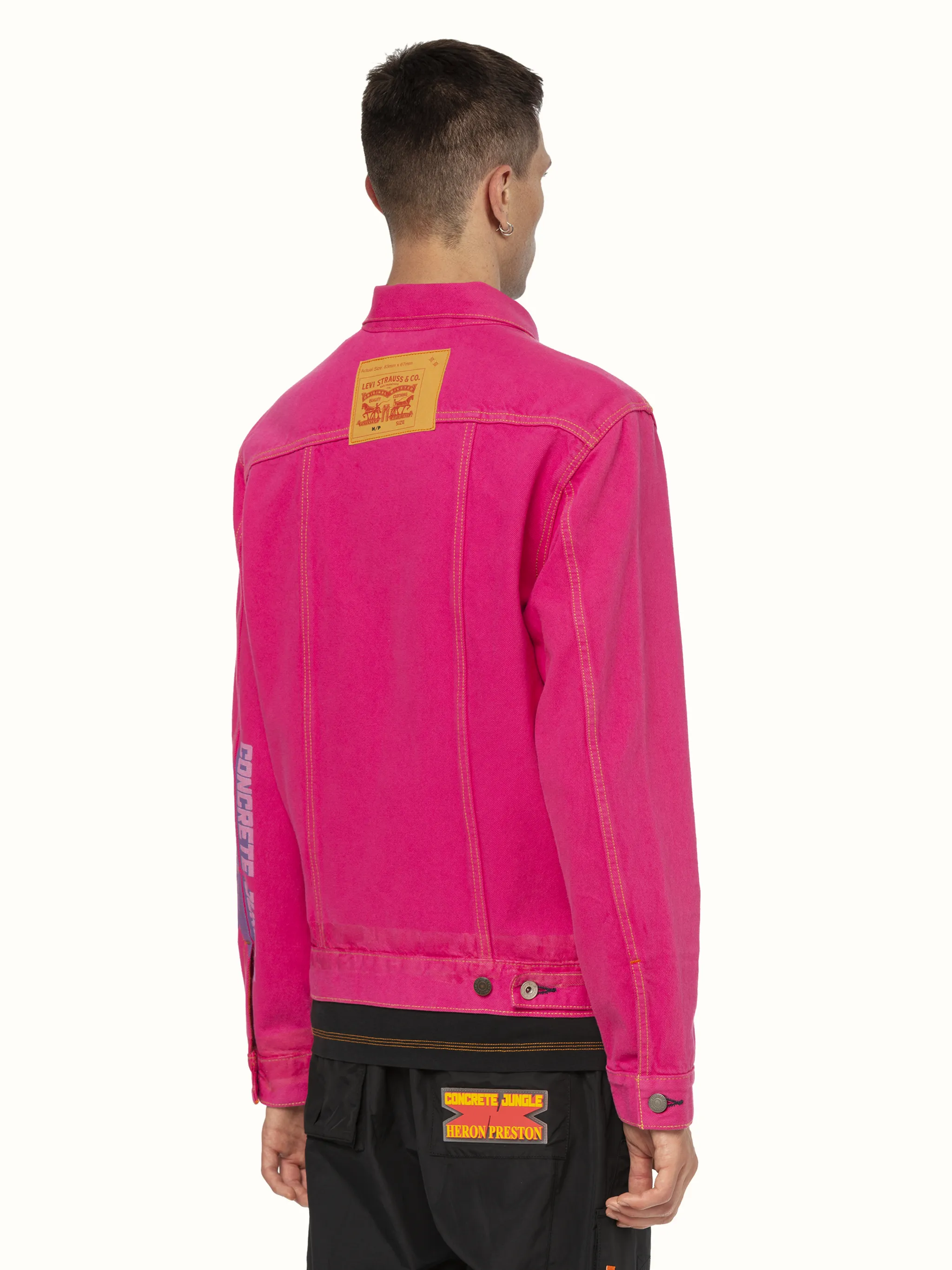 logo print denim jacket | HERON PRESTON® Official Site