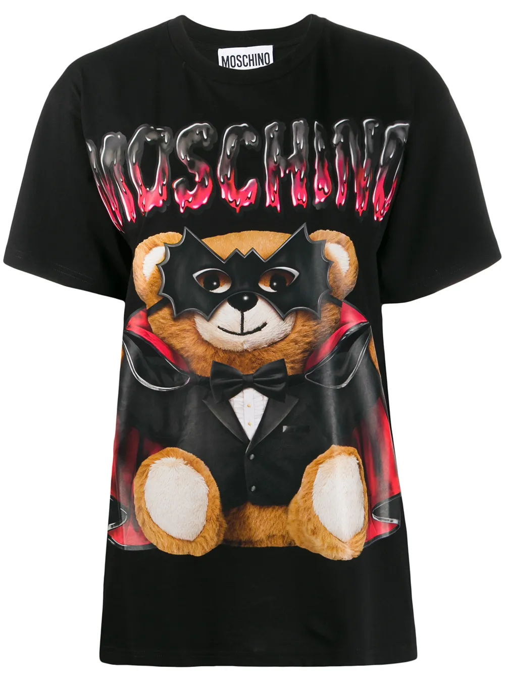 Moschino Mask Teddy Bear Print T-shirt In White | ModeSens