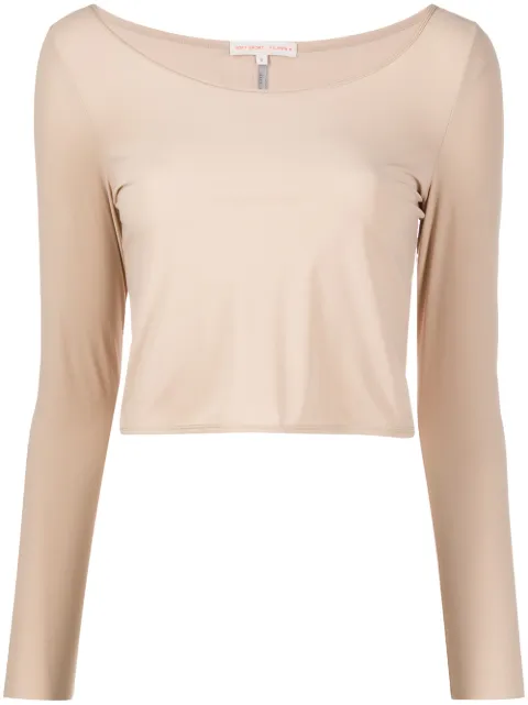 Shop Filippa K Soft Sport cropped long-sleeved dance top with Express ...
