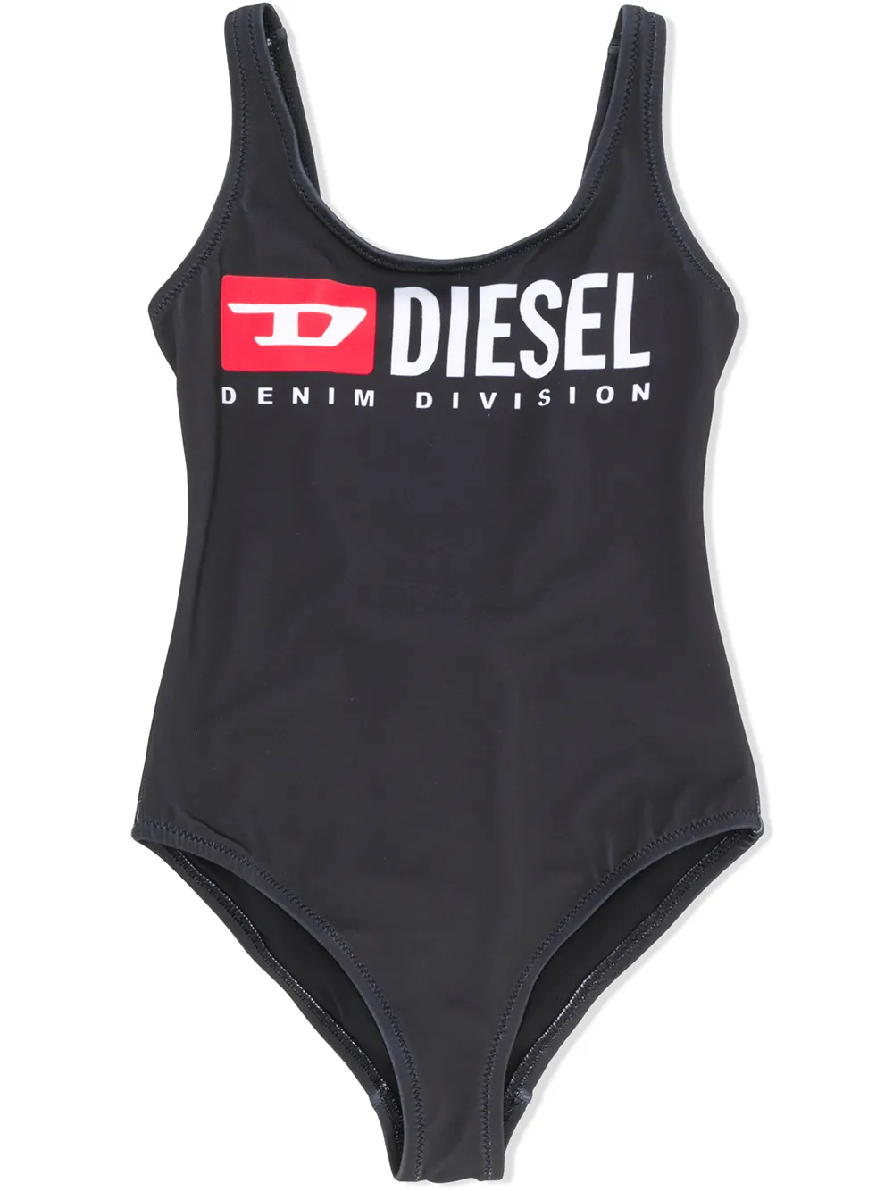 Diesel Kids' Printed Logo One-piece Swimsuit In Black | ModeSens