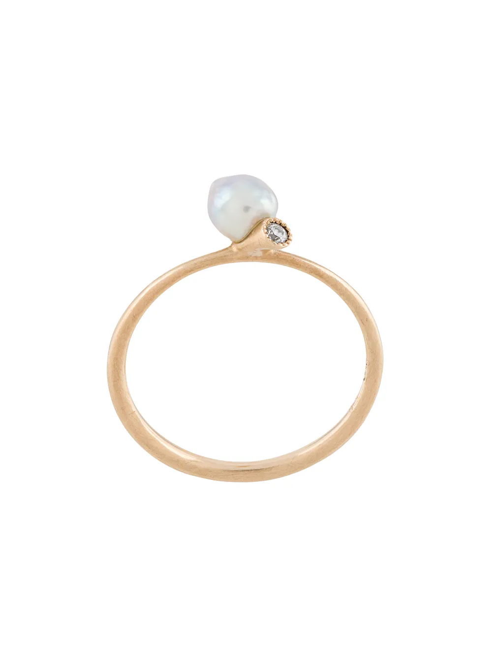 Mizuki Shinkai Pearl Embellished Ring In Gold | ModeSens