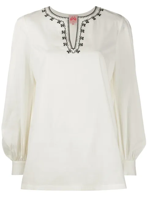 Le Sirenuse Contrasting Collar Kaftan Blouse - Farfetch