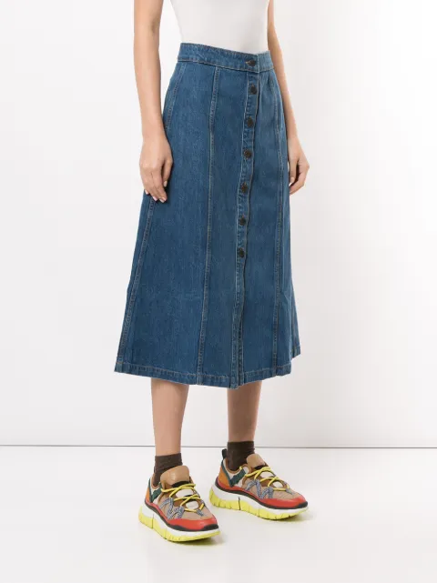 Être Cécile Celeste Denim Midi Skirt - Farfetch