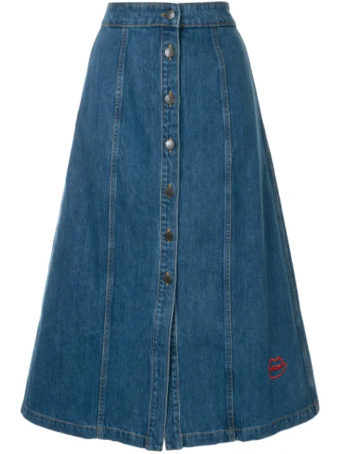 Être Cécile Celeste Denim Midi Skirt - Farfetch