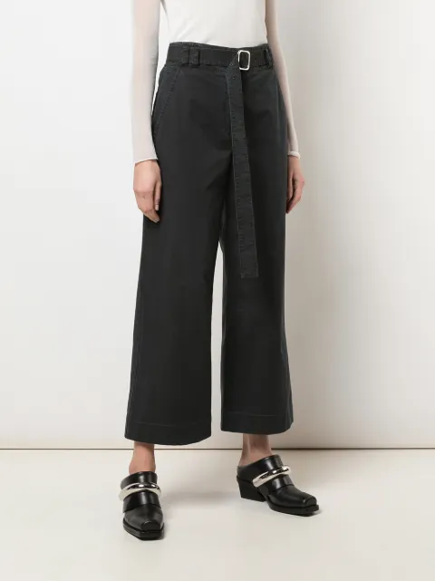 Shop Proenza Schouler White Label belted cropped trousers with Express ...