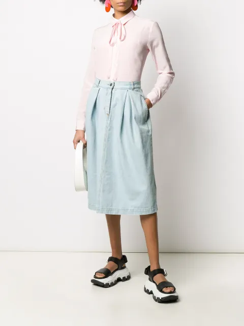 Pink Société Anonyme long sleeve bow tie blouse SA137W86SK100 - Farfetch