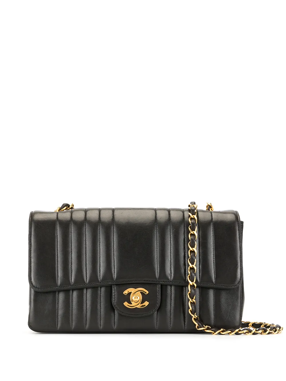 Pre-owned Chanel 1992's Mademoiselle Stitch Chain Bag In Black | ModeSens