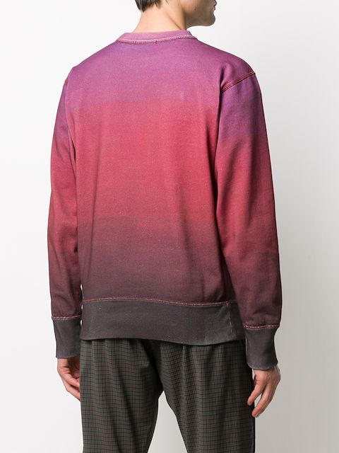 Red Isabel Marant Colour-Dégradé Crew Neck Sweatshirt For Men ...