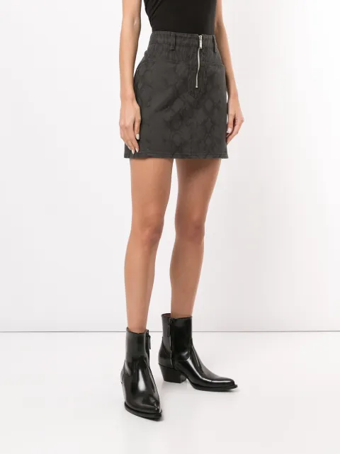 We11done snake-print Mini Denim Skirt - Farfetch