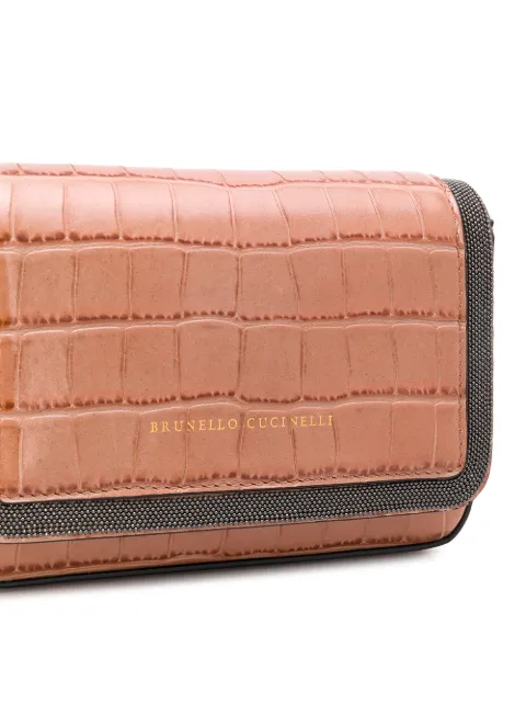 Brunello Cucinelli Embellished croc-effect Belt Bag - Farfetch