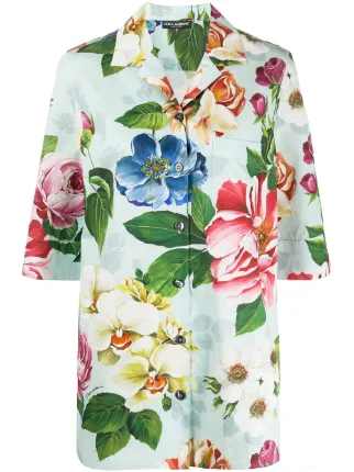 Dolce & Gabbana Camisa Com Estampa Floral | Azul | FARFETCH BR