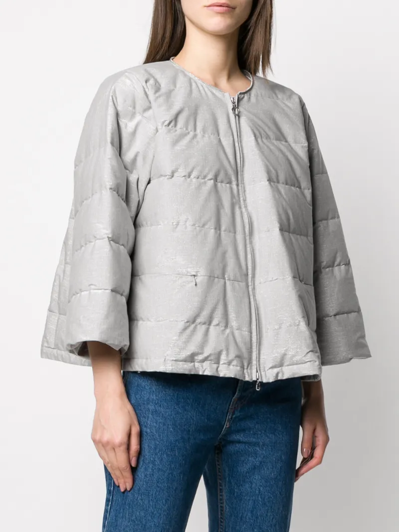 Fabiana Filippi Padded Quilted Jacket In Silver | ModeSens