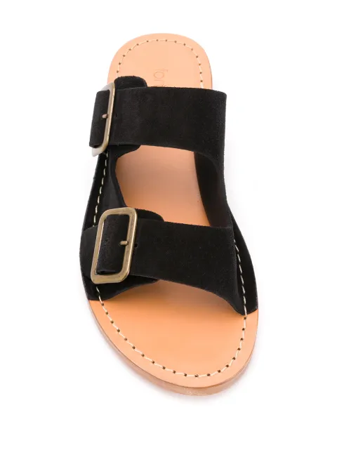 Shop blue Forte Forte buckled open toe sandals with Express Delivery ...