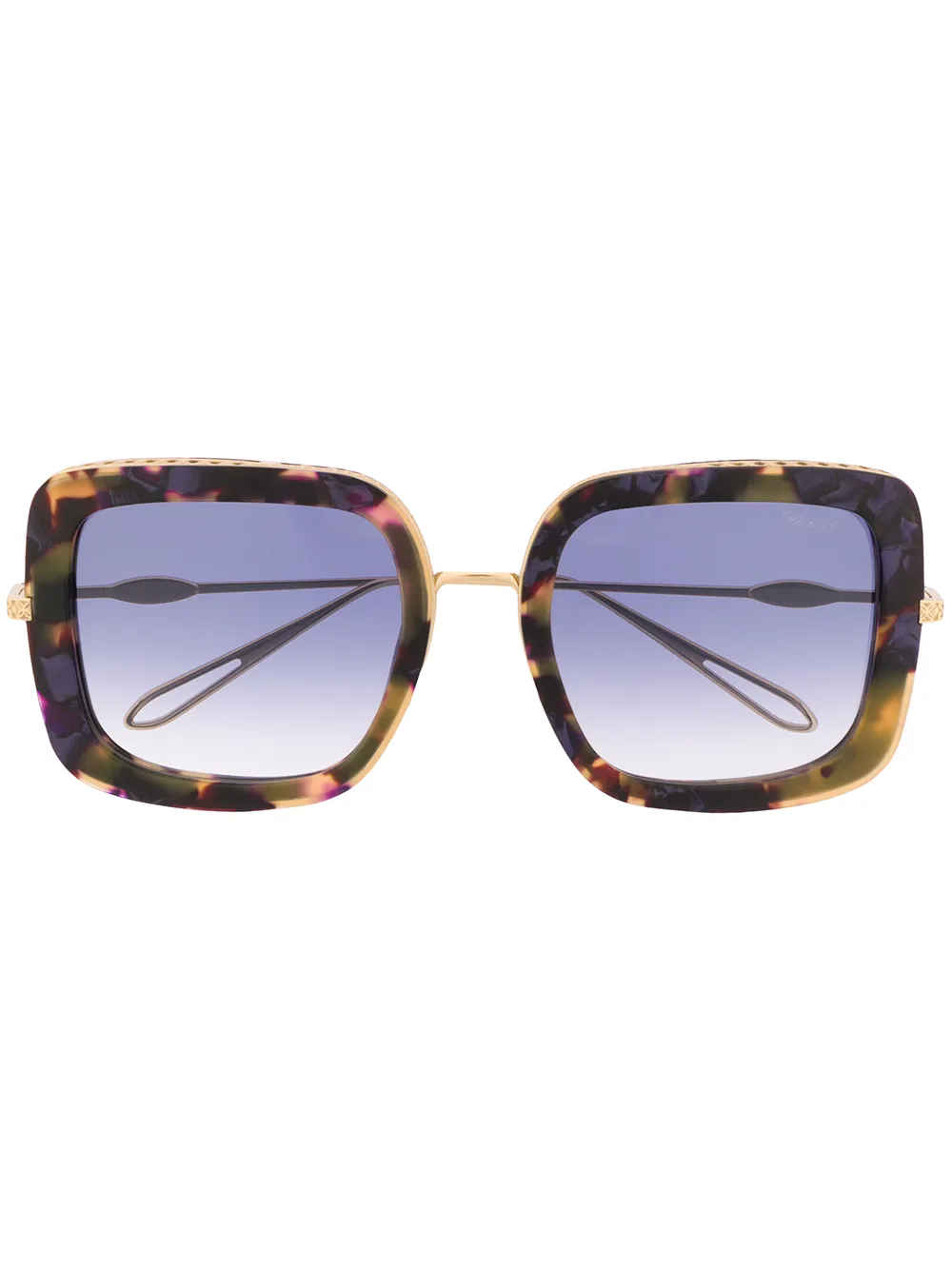 Chopard Eyewear Oversized Tortoise-shell Effect Sunglasses In Gold ...