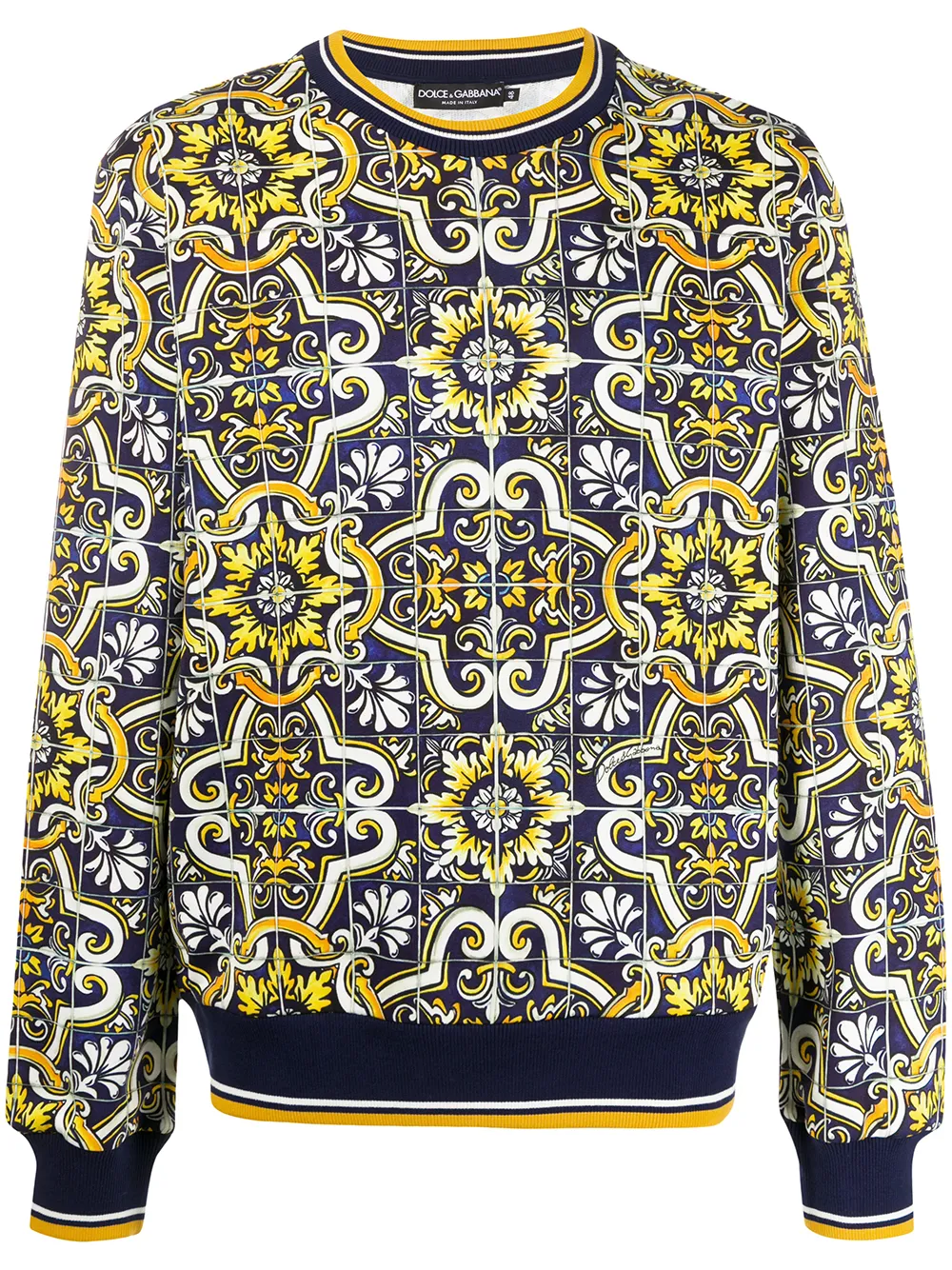 Dolce Gabbana DG Maiolica Print Sweatshirt Farfetch Dolce Gabbana DG Maiolica Print Sweatshirt Farfetch