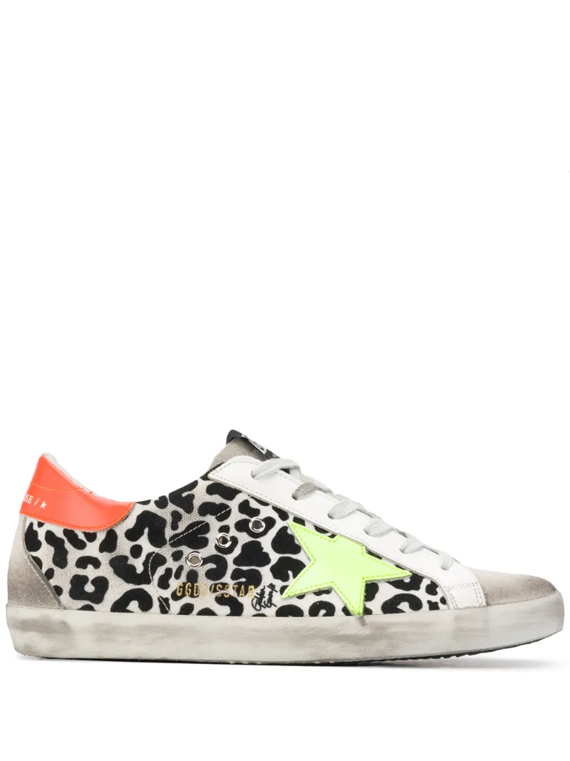 Golden Goose Superstar Leopard-print Bright Sneakers | ModeSens