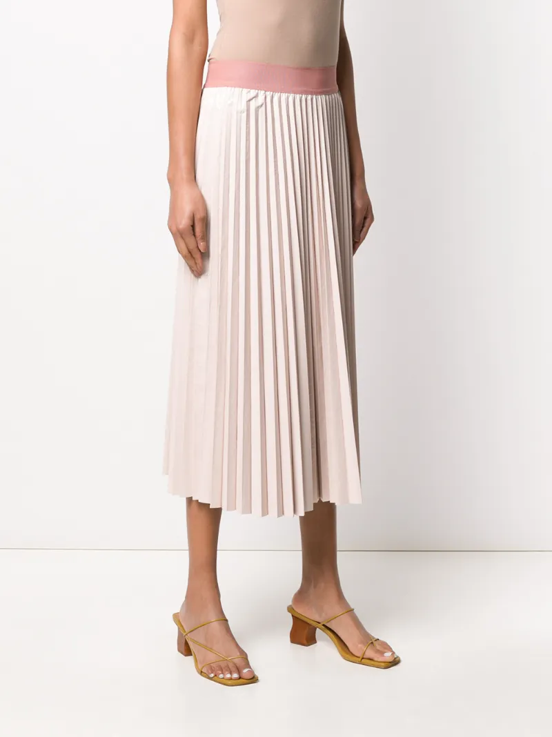 Twinset Pleated Midi Skirt In Pink | ModeSens