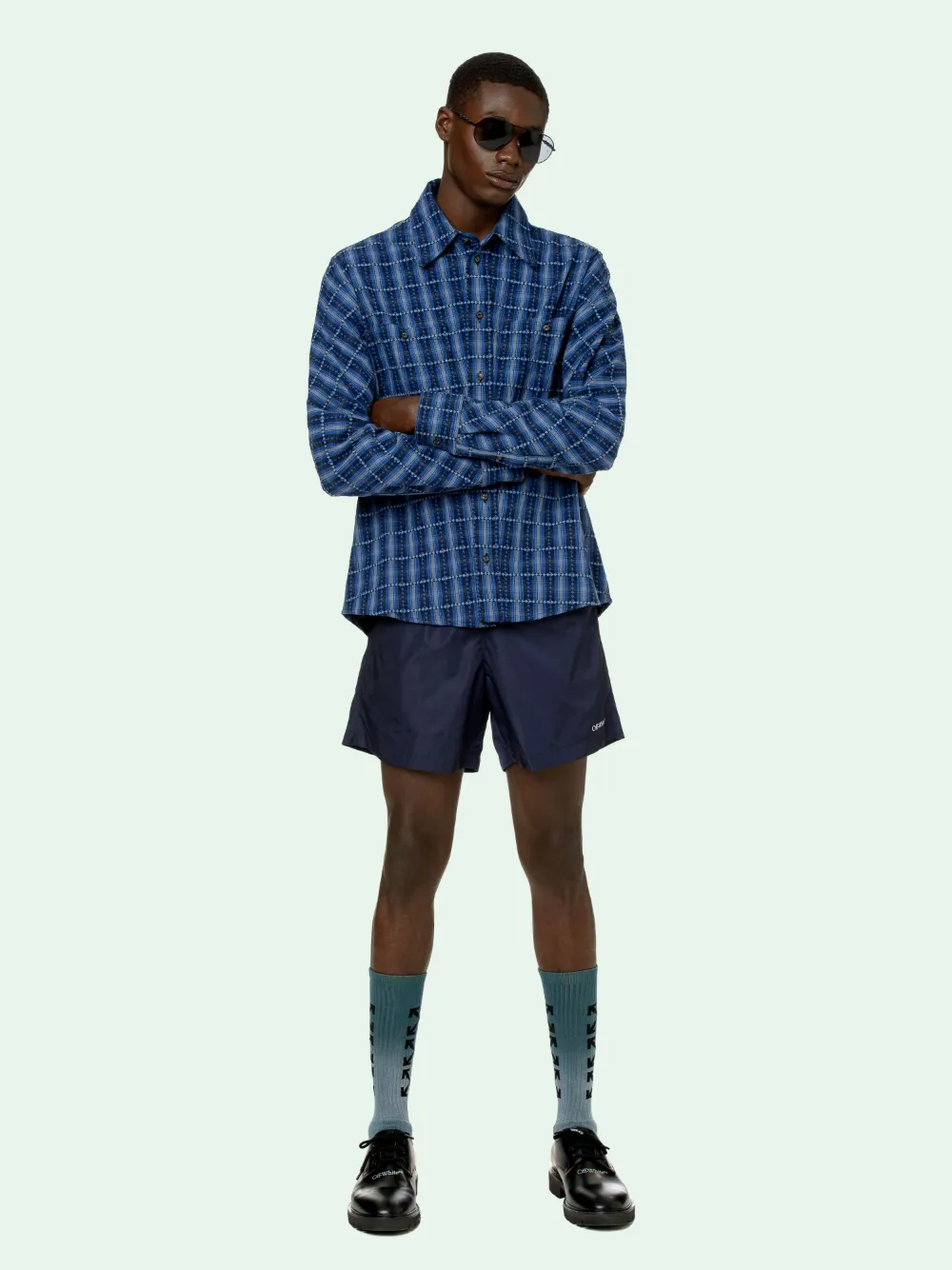 FLANNEL CHECK SHIRT in blue | Off-White™ Official US