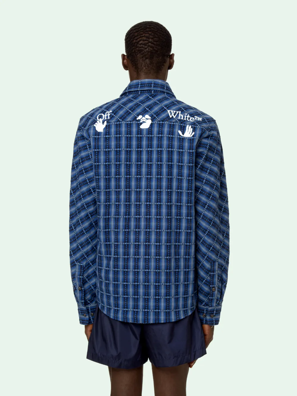 FLANNEL CHECK SHIRT in blue | Off-White™ Official US