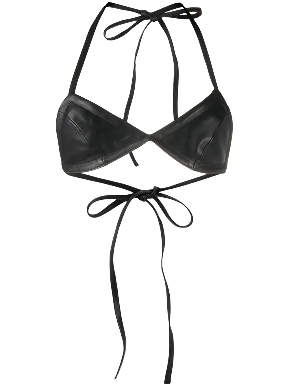 Off-White Triangle Leather Top | Black | FARFETCH UK