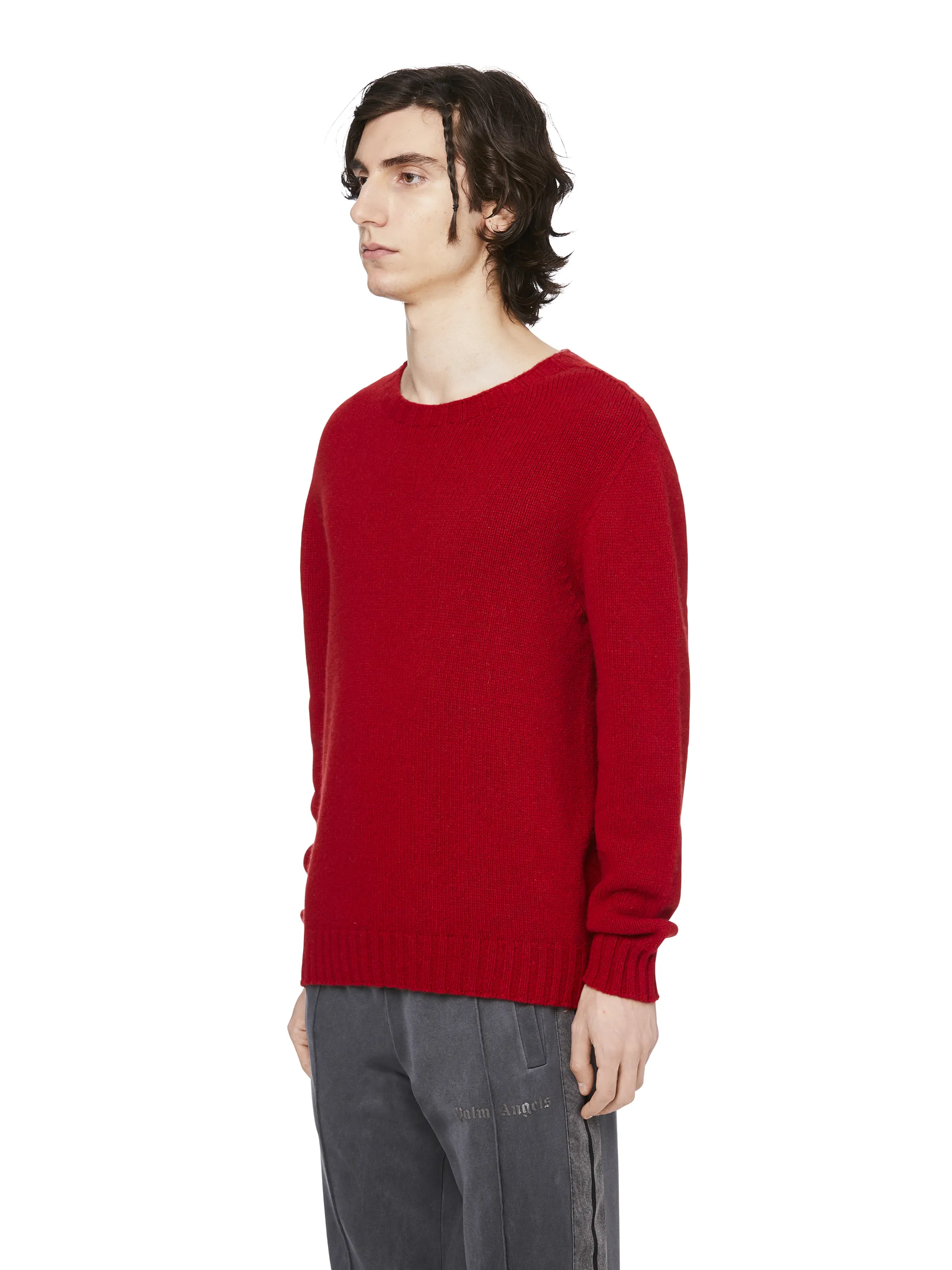 RED LOGO SWEATER in red - Palm Angels® Official
