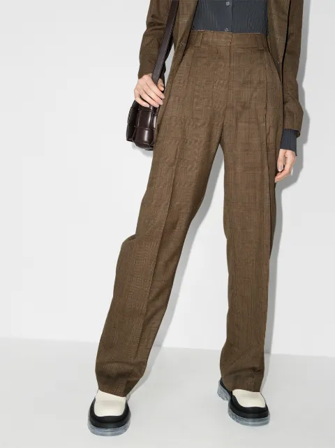 EFTYCHIA check-pattern wide-leg Trousers - Farfetch