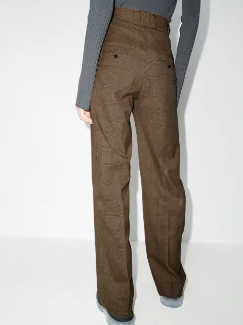 EFTYCHIA check-pattern wide-leg Trousers - Farfetch