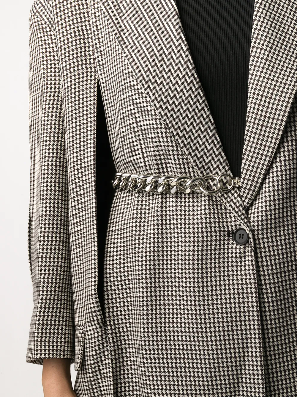 Rokh duster jacket with cut-out and chain-link detail | Smart Closet