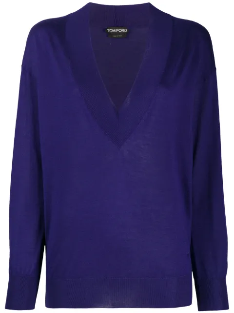Shop TOM FORD deep V-neck jumper with Express Delivery - FARFETCH