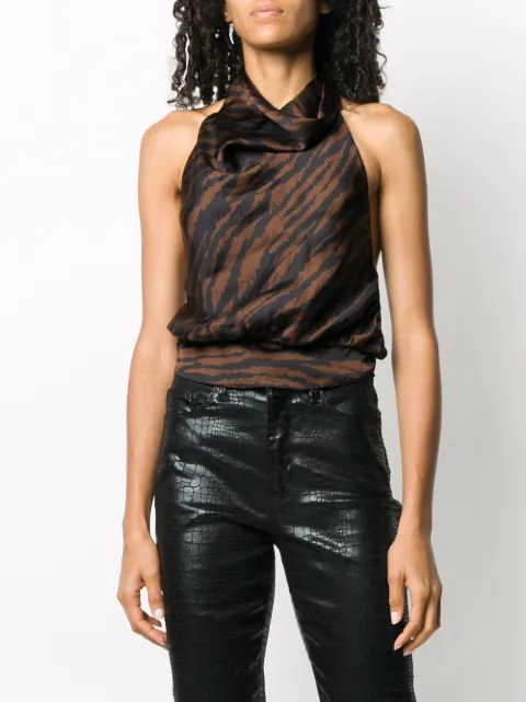 Shop The Attico zebra print sleeveless top with Express Delivery - FARFETCH