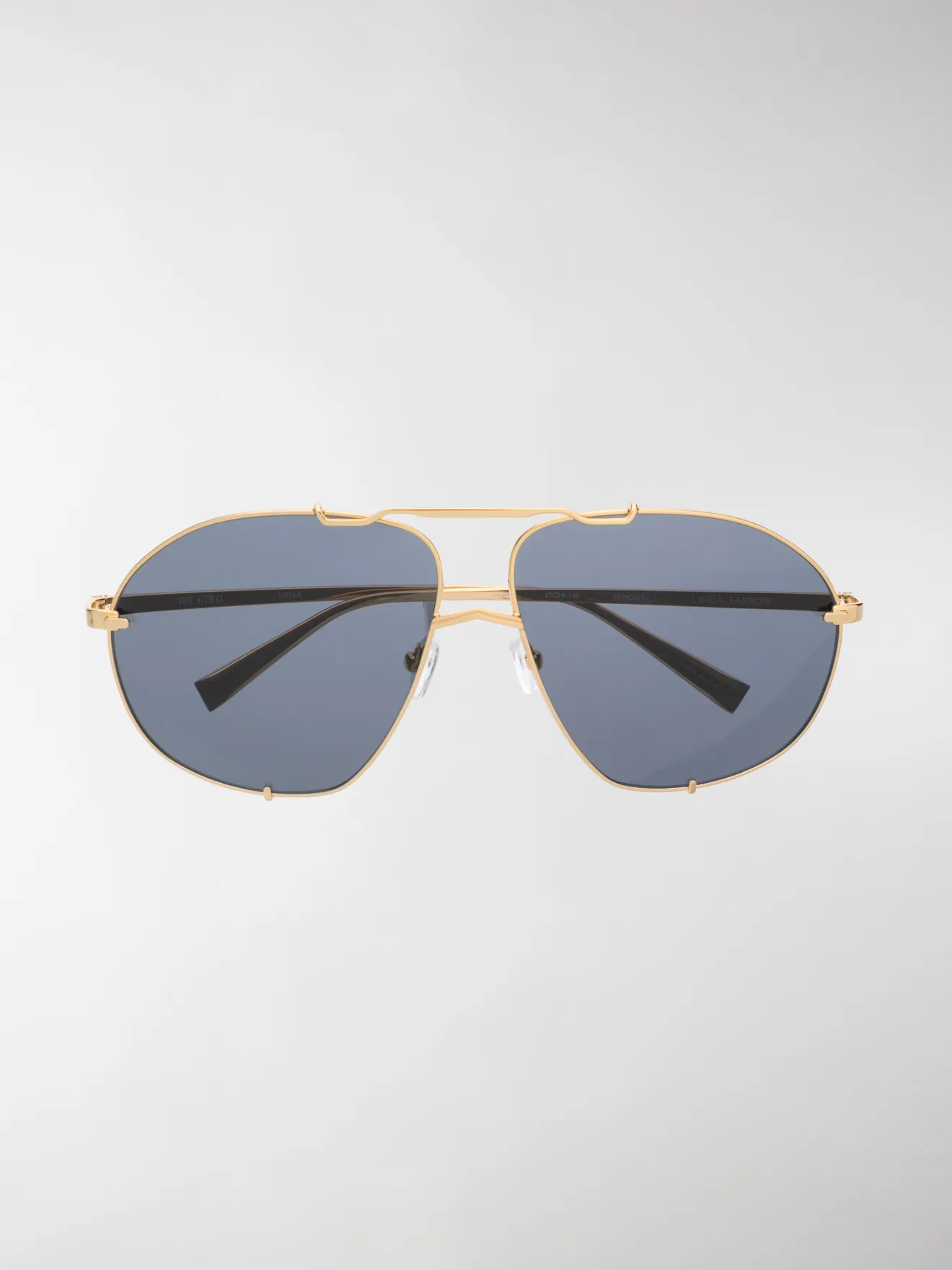 Linda Farrow oversized pilot-frame sunglasses gold | MODES