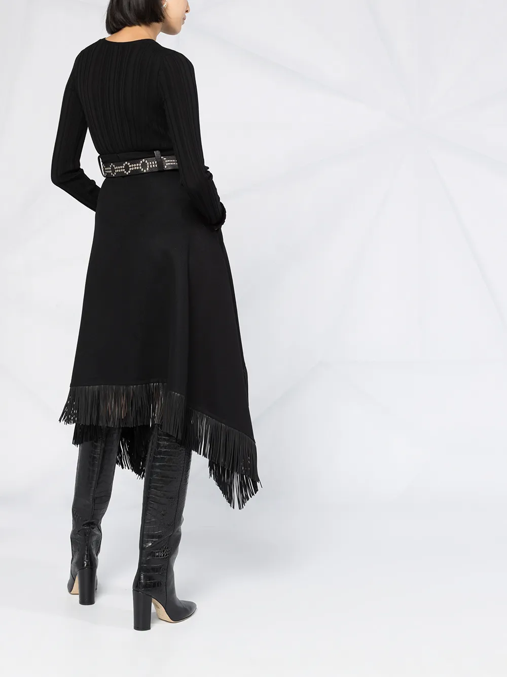 Saint Laurent Fringed handkerchief-hem Skirt - Farfetch