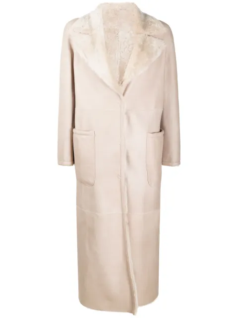 Manzoni 24 long shearling coat - FARFETCH