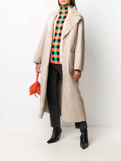 Manzoni 24 long shearling coat - FARFETCH