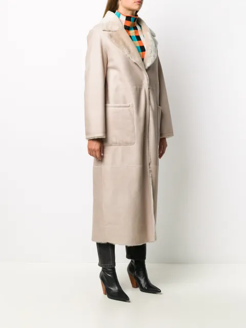 Manzoni 24 long shearling coat - FARFETCH