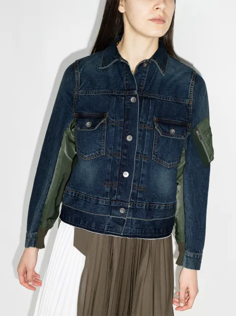 Sacai Panelled Denim Jacket - Farfetch
