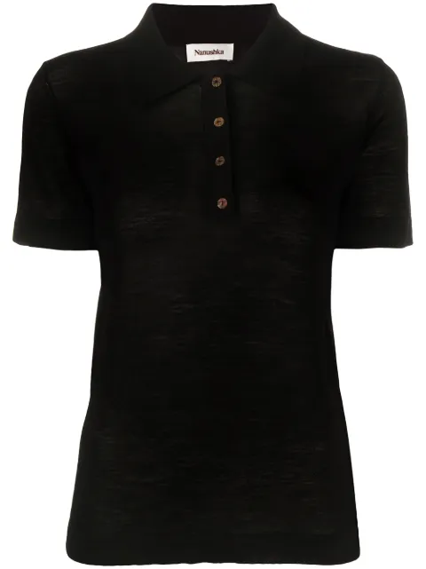 Shop Nanushka Hatti knitted polo top with Express Delivery - FARFETCH