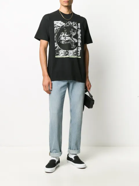 Babylon LA black graphic-print crew neck T-Shirt for men | F101038 at ...